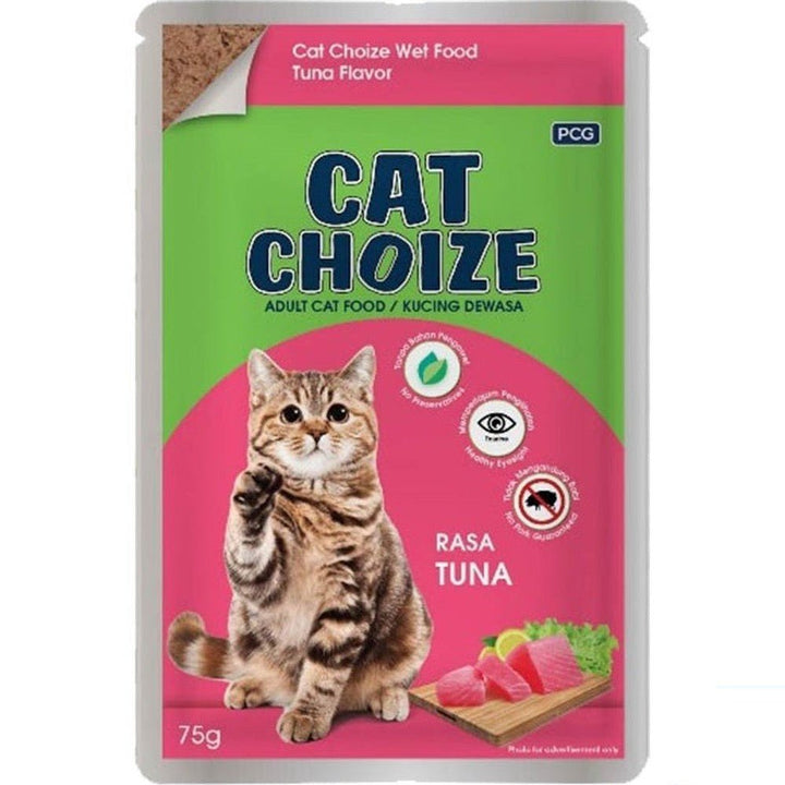 Cat Choize Adult Cat Food Tuna Flavour in Jelly 75g Pouch - Pack Of 12 ...